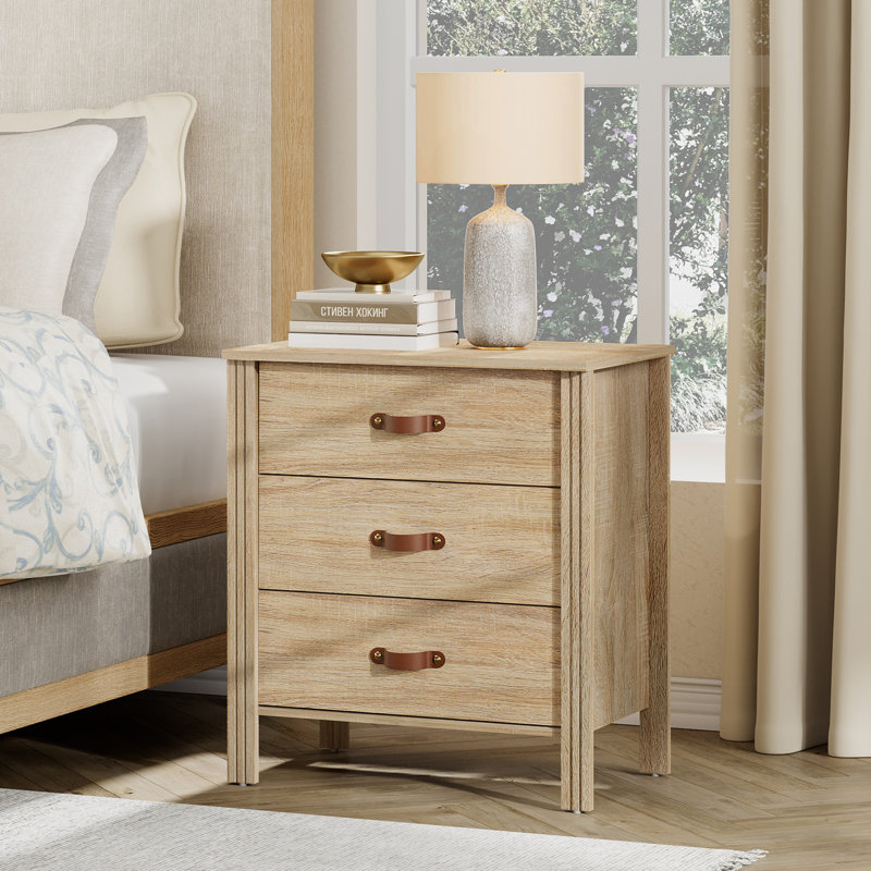 Lark Manor™ Ashae 3 Drawer oak End table | Wayfair